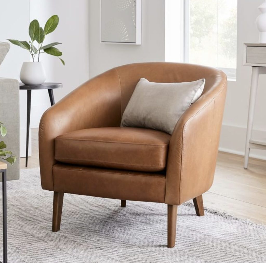 29 Brown Leather Chairs for Every Design Style - Happily Inspired